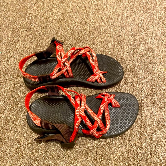 Chaco | Shoes | Chaco Z Cloud X2 Double Strap Womens 6 Red Orange Brown ...